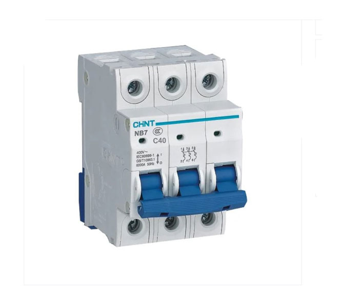 کلید مینیاتوری 40 آمپر سه پل NB7_3P C 40A 6KA چینت (چاینت) – دموی آرتا الکتریک
